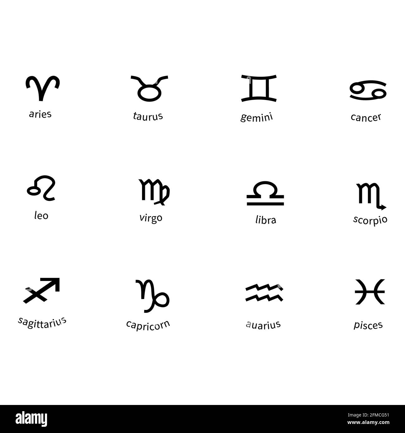 zodiac icon on white background. astrology sign. horoscope symbol. flat ...
