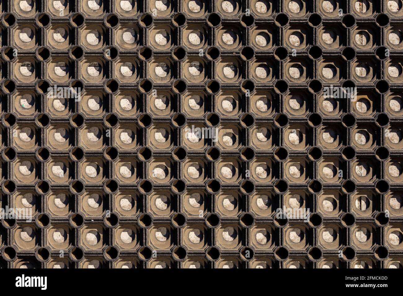 texture and background of used dusty cellular rubber floor mat - view ...