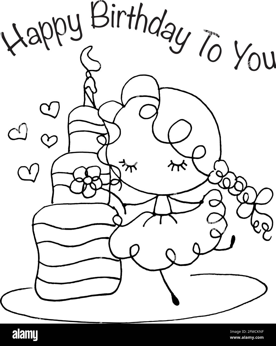 vector cartoon happy birthday Stock Photo - Alamy