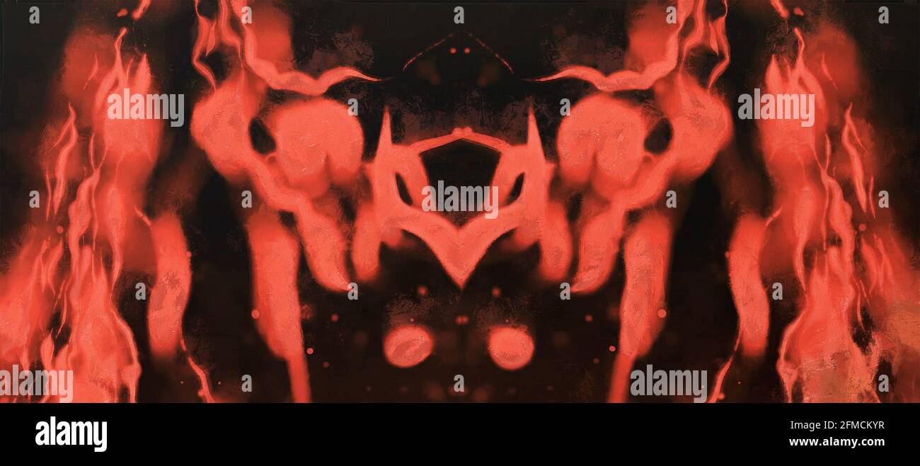 Red abstract patterns. Fractal art. Black background Stock Photo - Alamy