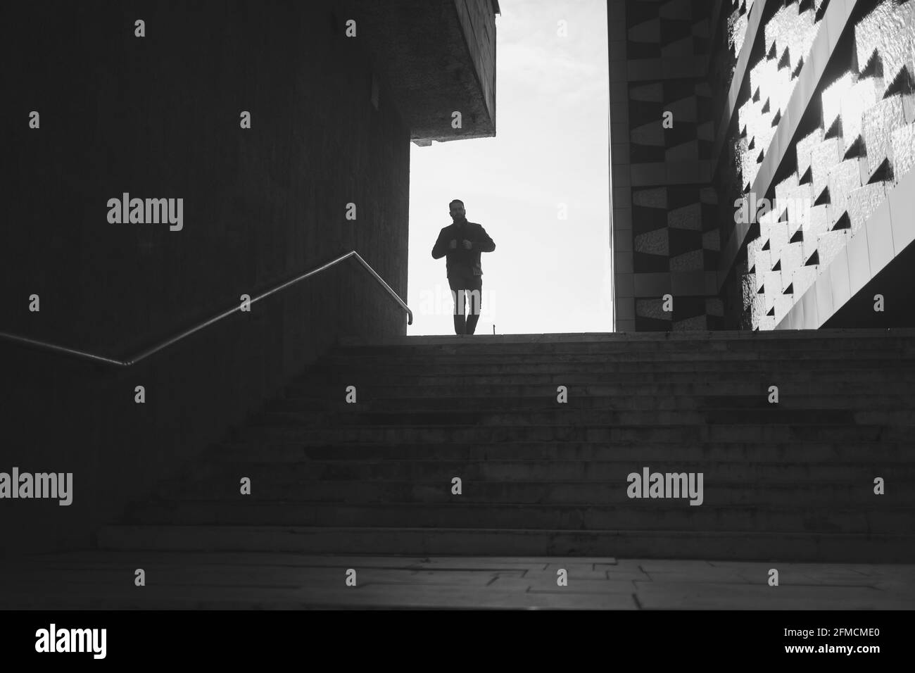 Man going to work Black and White Stock Photos & Images - Alamy