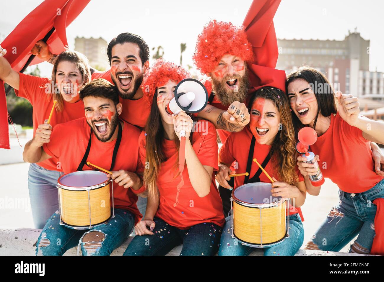 Excited football fans stadium hi-res stock photography and images - Alamy