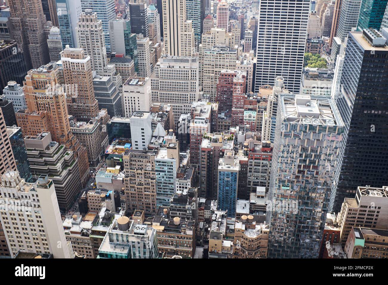 View of New York City skyscrapers from high above Stock Photo - Alamy