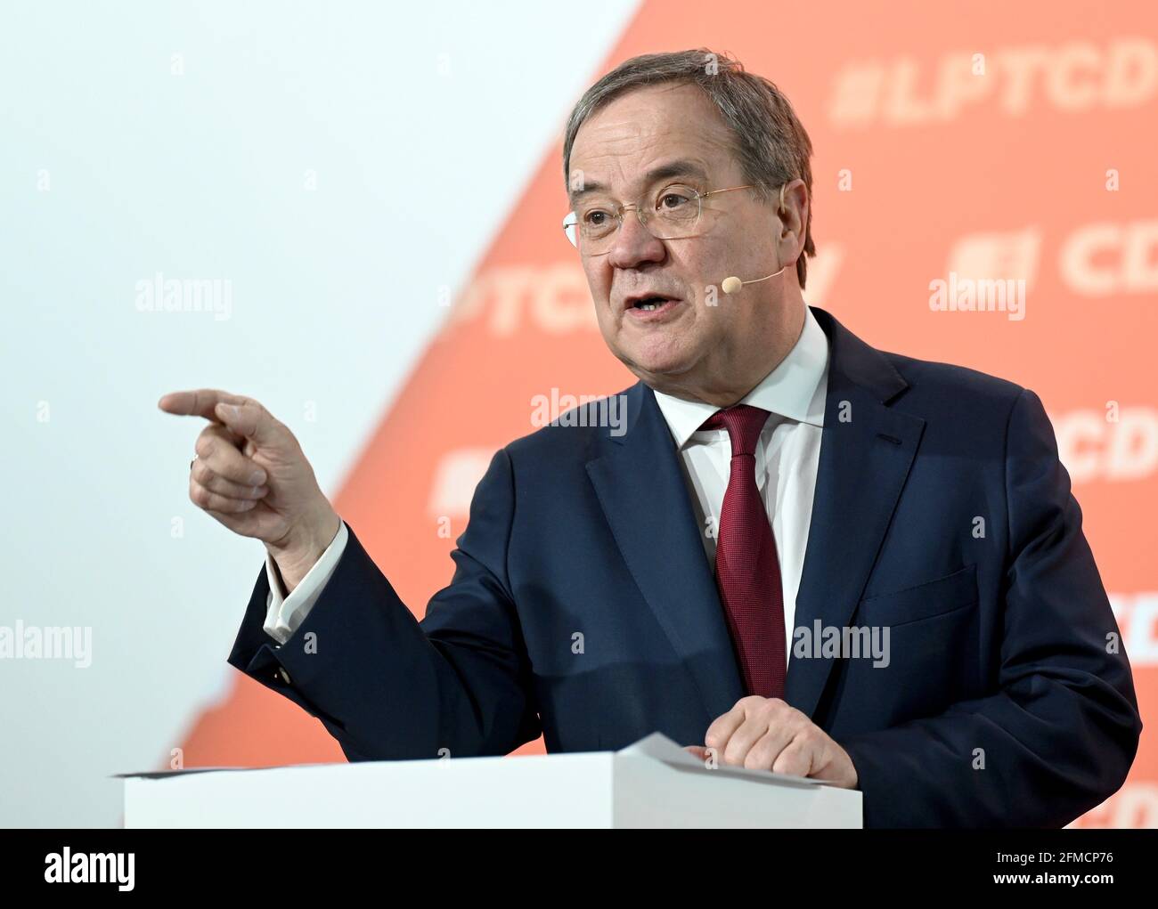 Stuttgart, Germany. 08th May, 2021. Armin Laschet, the chairman of the ...