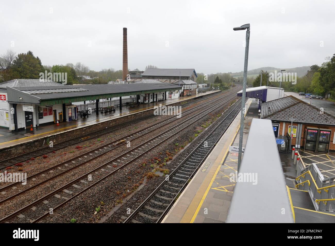 Totnes, UK. 8th May, 2021. Totnes station stands deserted as GWR cancel ...