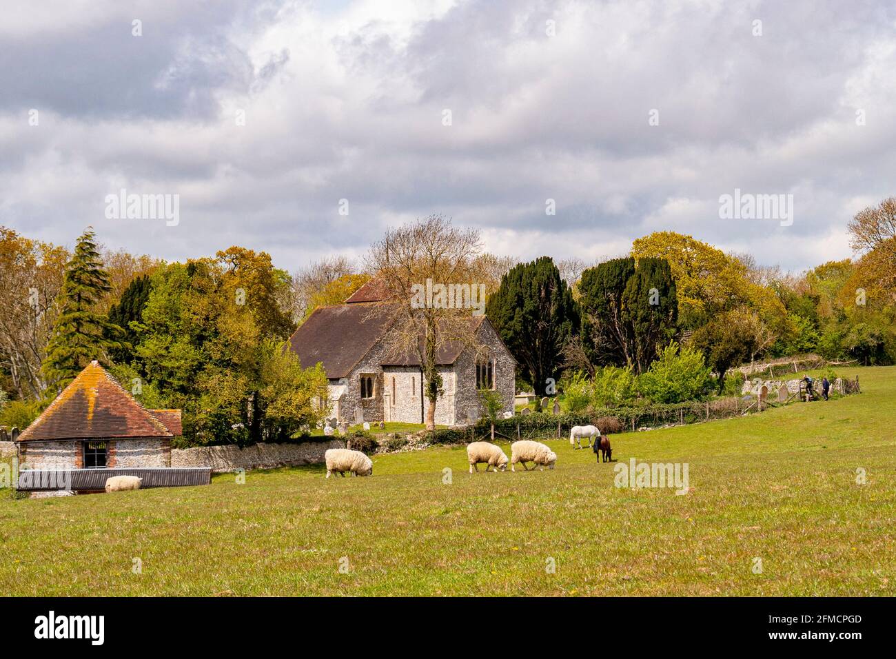 The Parish Church of St Mary, Clapham in the South Downs National Park ...