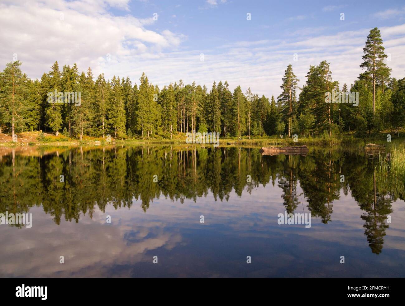 View over a lake near the Swedish village Annaboda Stock Photo - Alamy