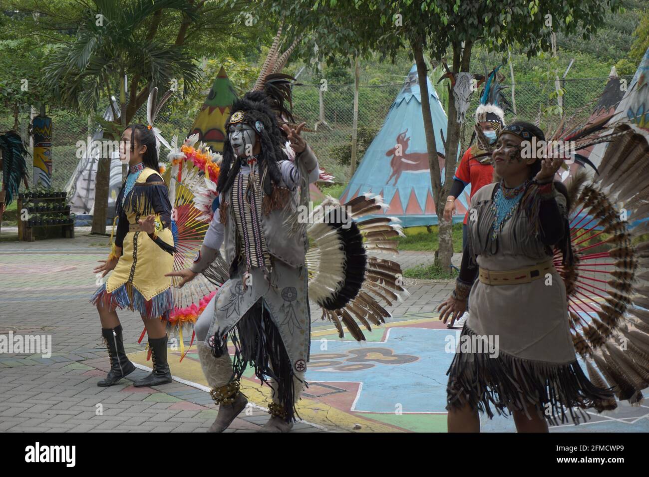 Kediri, East Java, Indonesia - February 28th, 2021: Statue on kampung ...