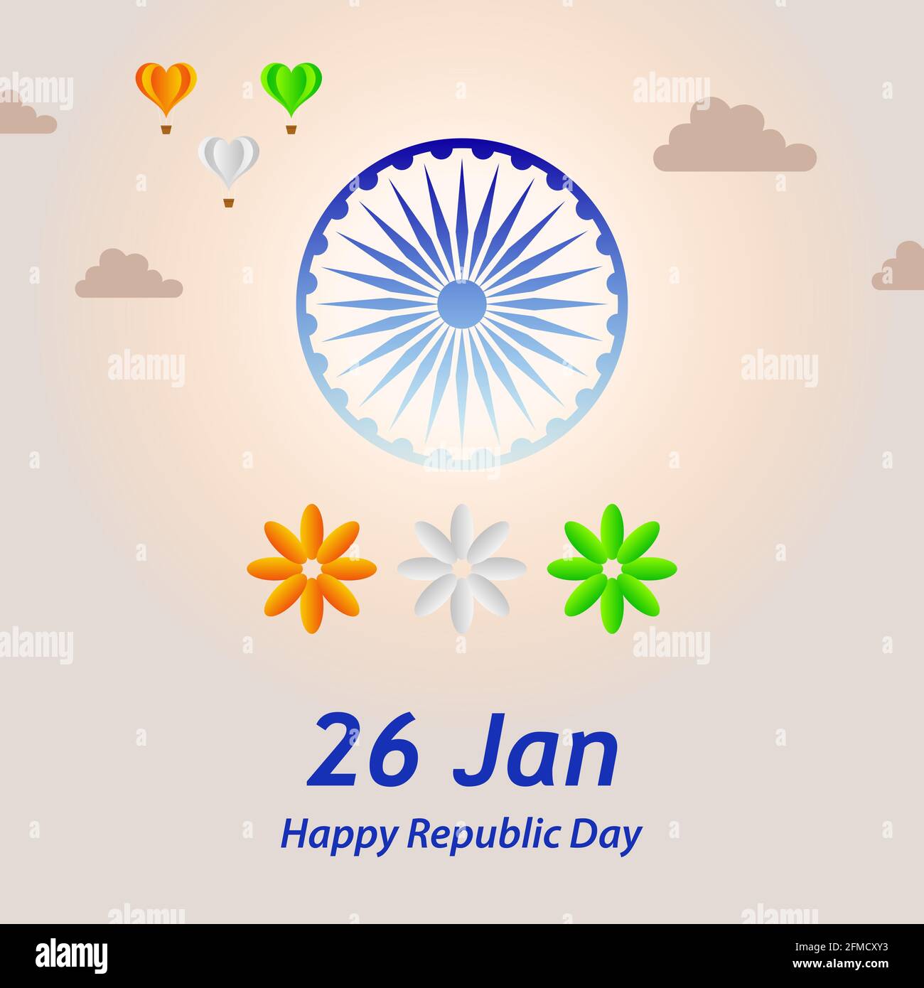 Happy Republic Day tricolor greeting origami paper style banner ...