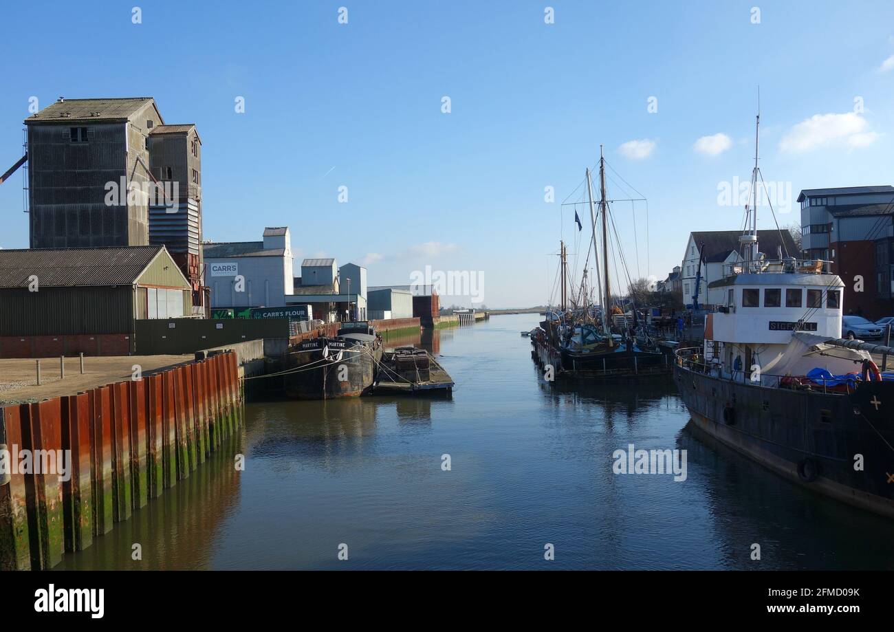 Old factories at the Hythe, Maldon, Essex Stock Photo - Alamy
