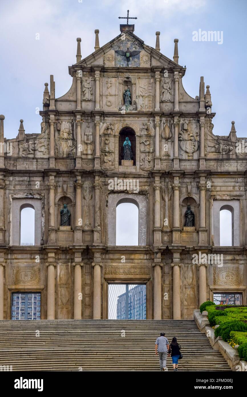 Macao, China - April 2, 2020: Ruins of St. Paul's catholic church built ...