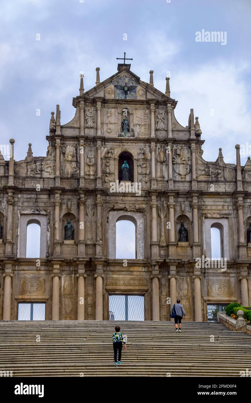 Macao, China - April 2, 2020: Ruins of St. Paul's catholic church built ...