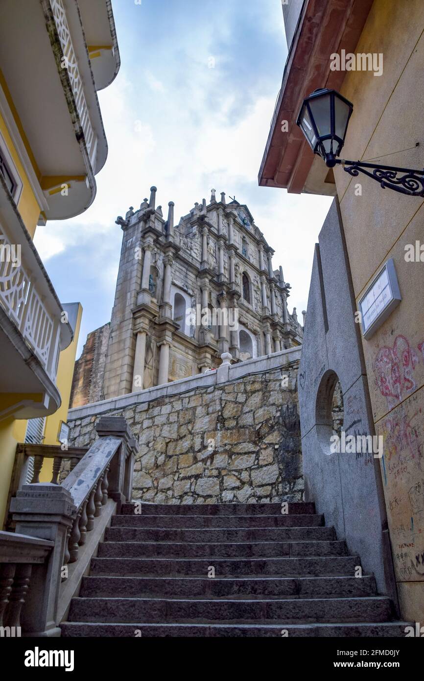 Macao, China - April 2, 2020: Ruins of St. Paul's catholic church built ...