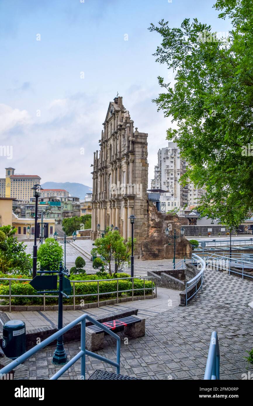 Macao, China - April 2, 2020: Ruins of St. Paul's catholic church built ...