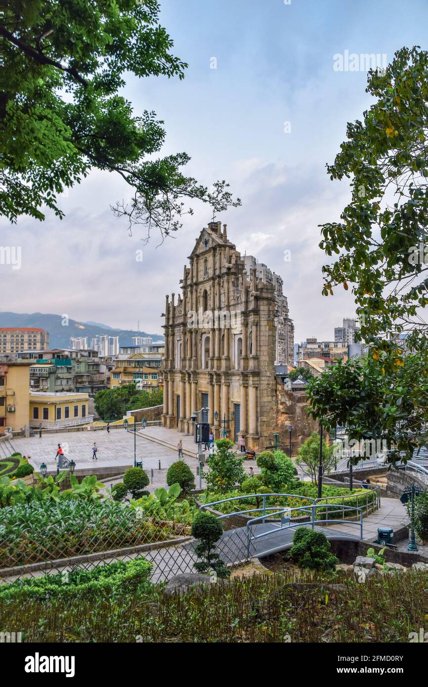 Macao, China - April 2, 2020: Ruins of St. Paul's catholic church built ...