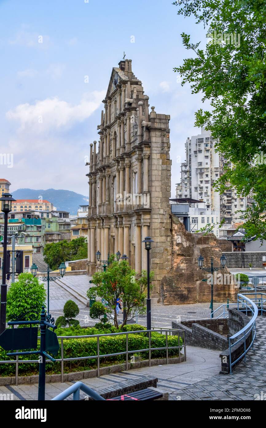 Macao, China - April 2, 2020: Ruins of St. Paul's catholic church built ...