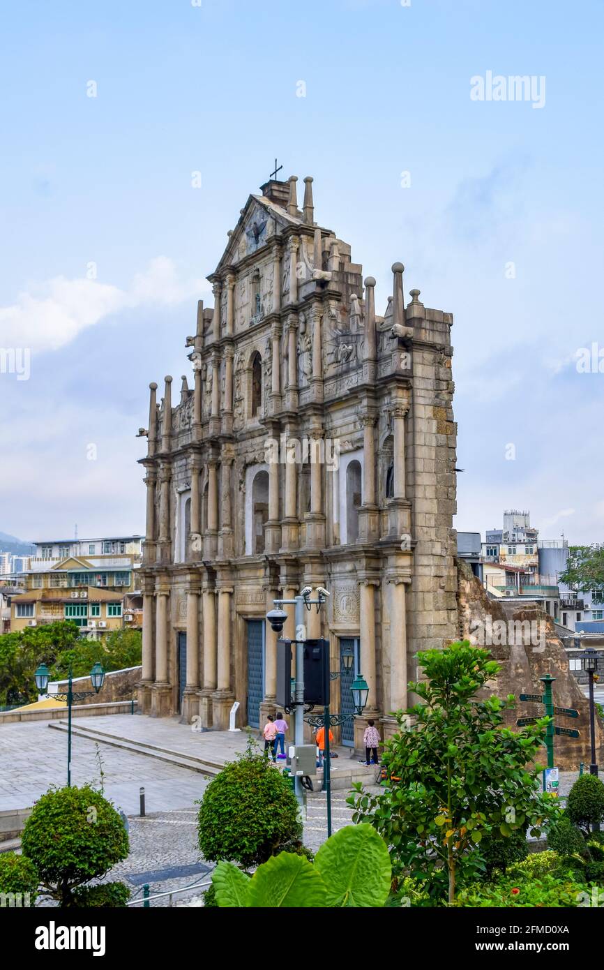 Macao, China - April 2, 2020: Ruins of St. Paul's catholic church built ...