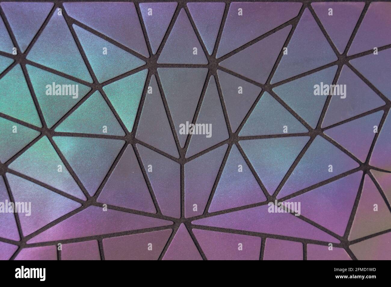 Rainbow-colored, shimmering, iridescent surfaces in a diamond-shaped ...