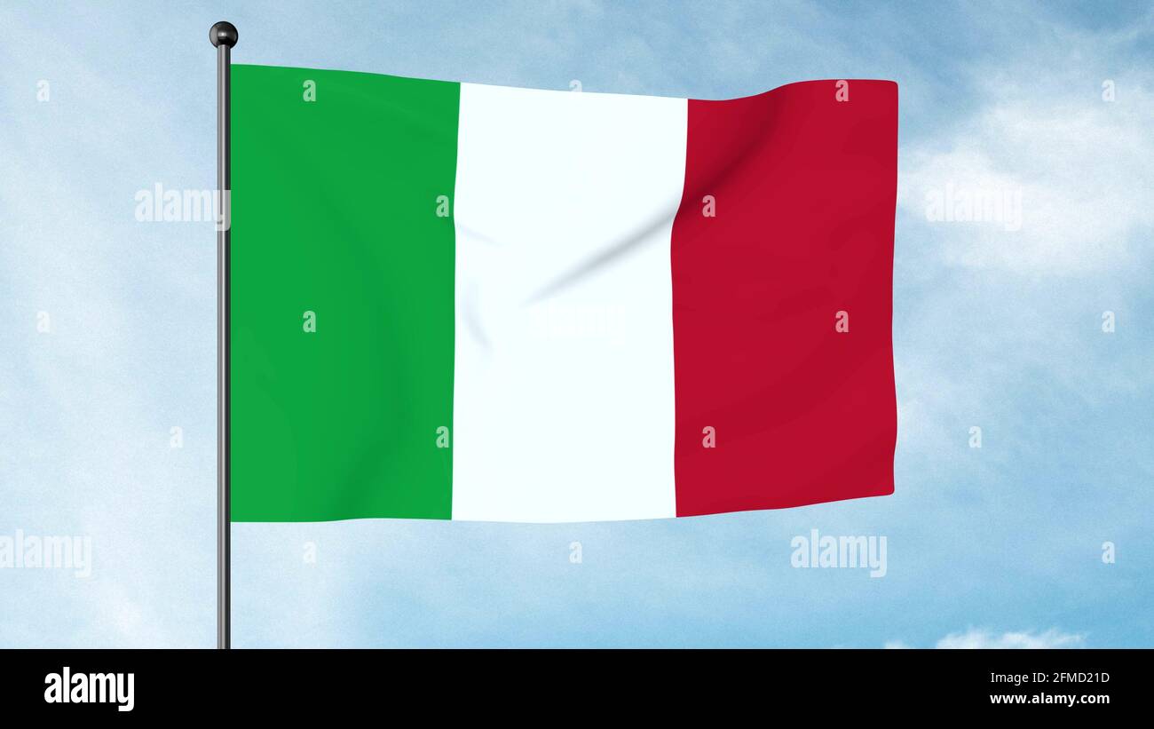 3D Illustration of The flag of Italy often referred to in Italian as il ...