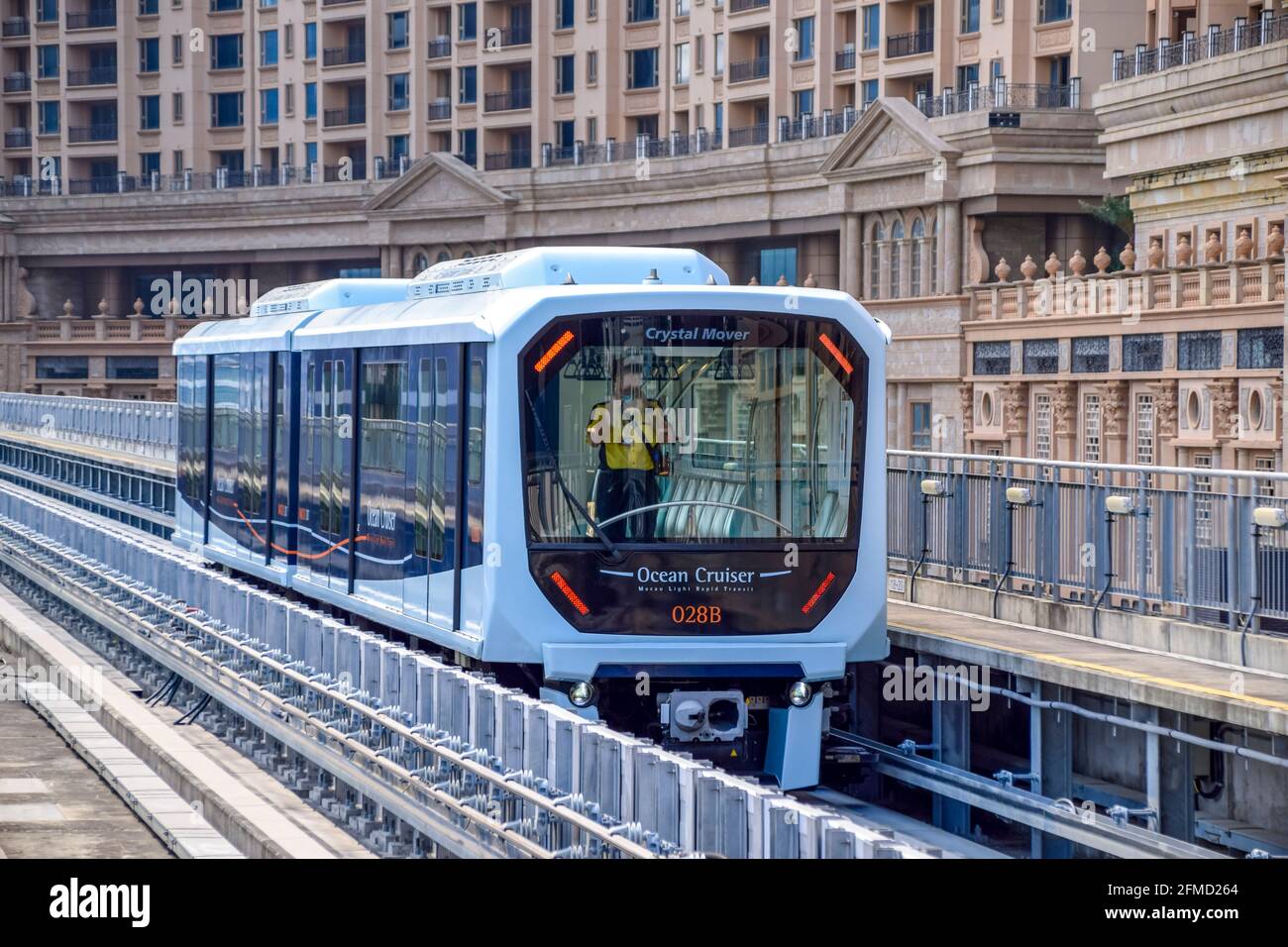 Macau - 2 April 2021: Macau Light Rapid Transit (MLRT) Taipa Line.The ...