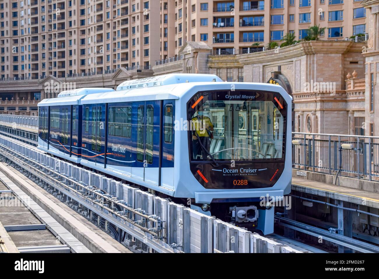 Macau - 2 April 2021: Macau Light Rapid Transit (MLRT) Taipa Line.The ...
