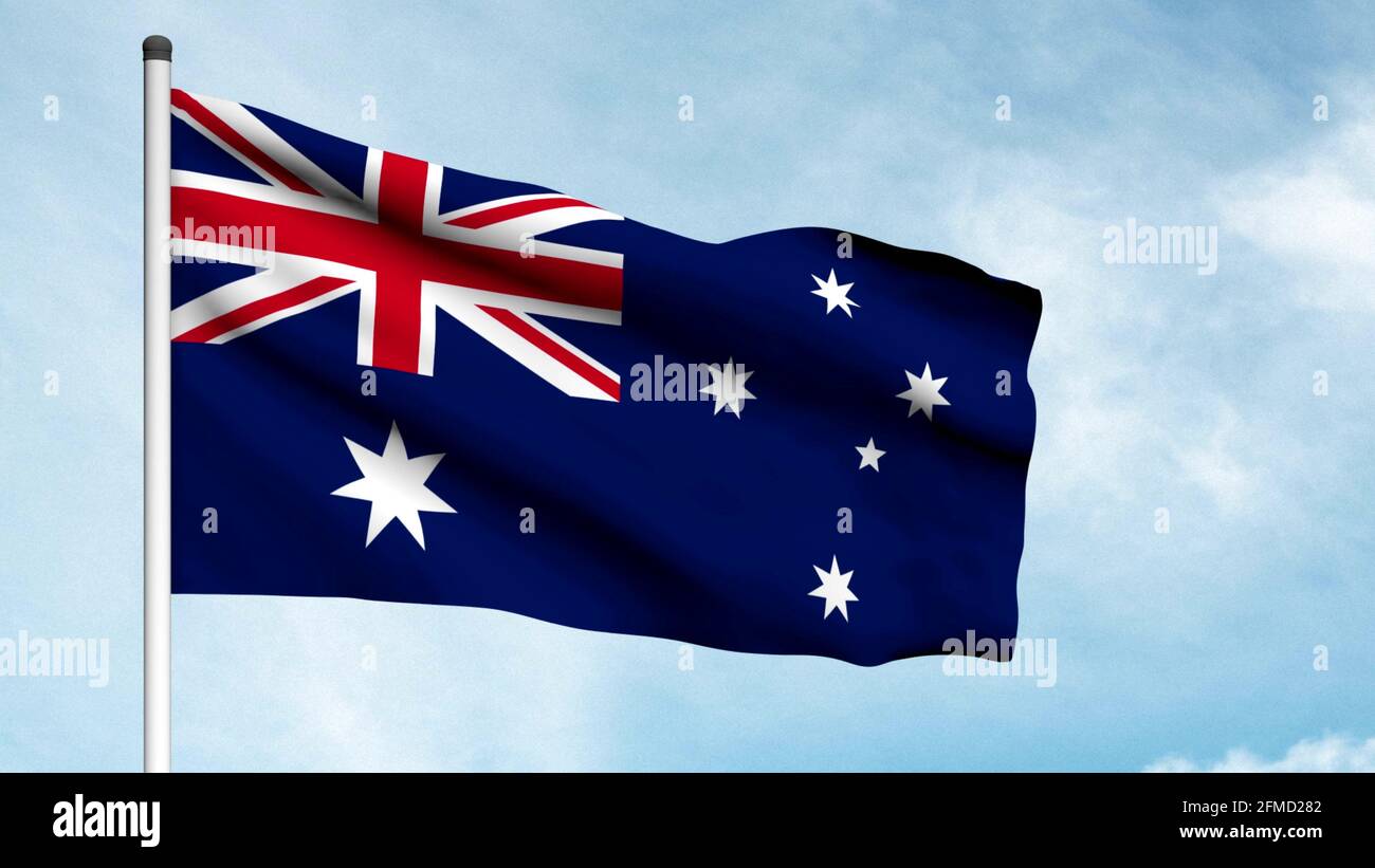 3D Illustration of The flag of Australia is based on the British ...