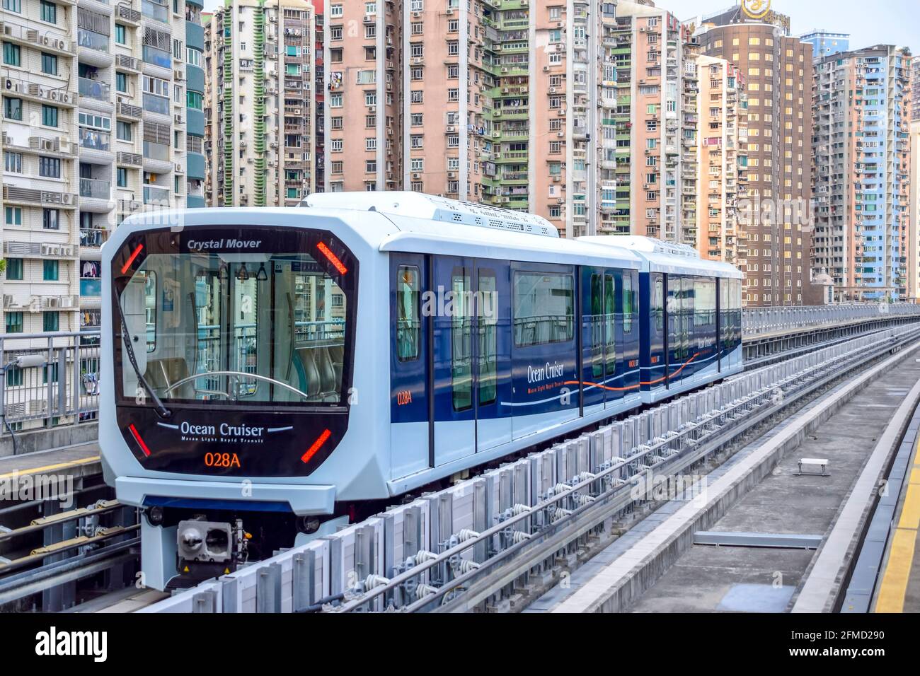 Macau - 2 April 2021: Macau Light Rapid Transit (MLRT) Taipa Line.The ...