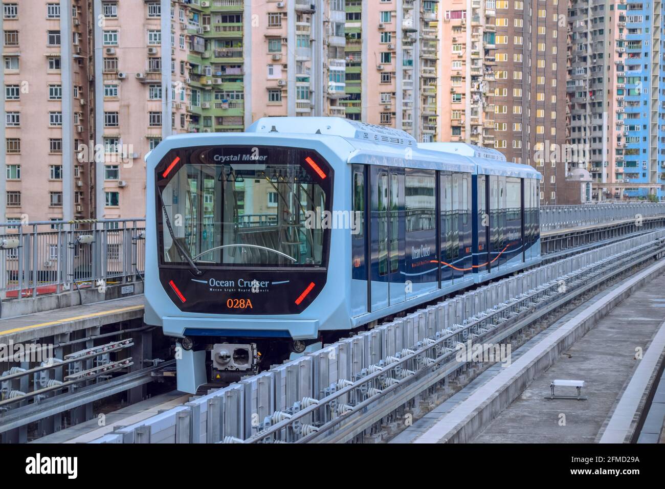 Macau - 2 April 2021: Macau Light Rapid Transit (MLRT) Taipa Line.The ...