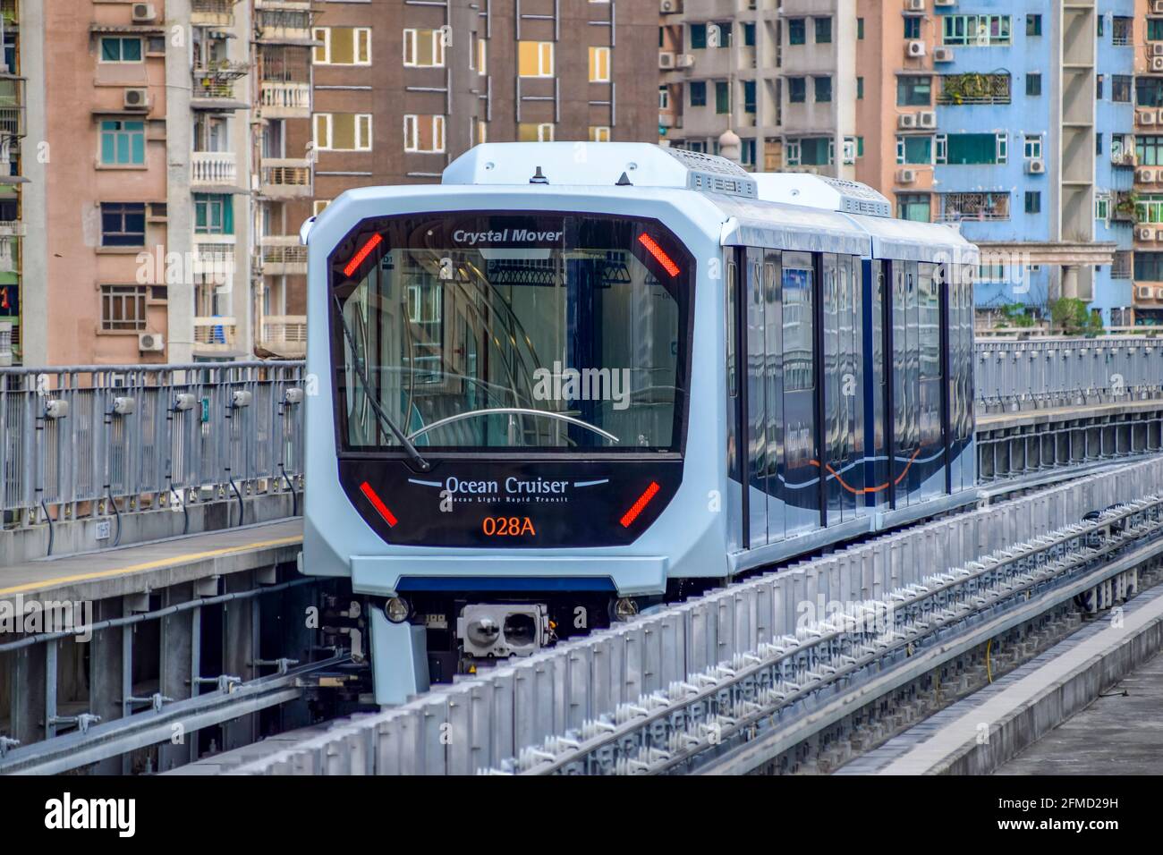 Macau - 2 April 2021: Macau Light Rapid Transit (MLRT) Taipa Line.The ...