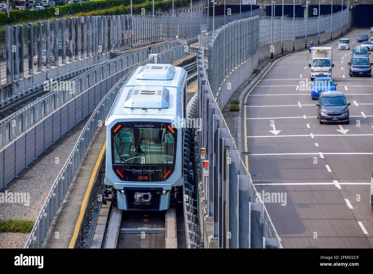 Macau - 2 April 2021: Macau Light Rapid Transit (MLRT) Taipa Line.The ...