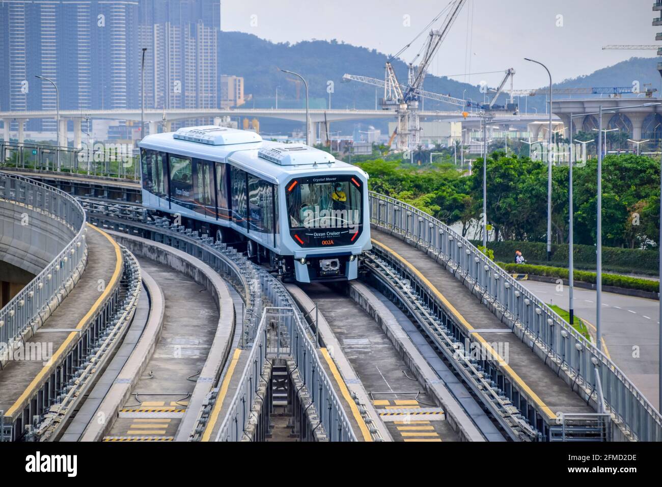 Macau - 2 April 2021: Macau Light Rapid Transit (MLRT) Taipa Line.The ...