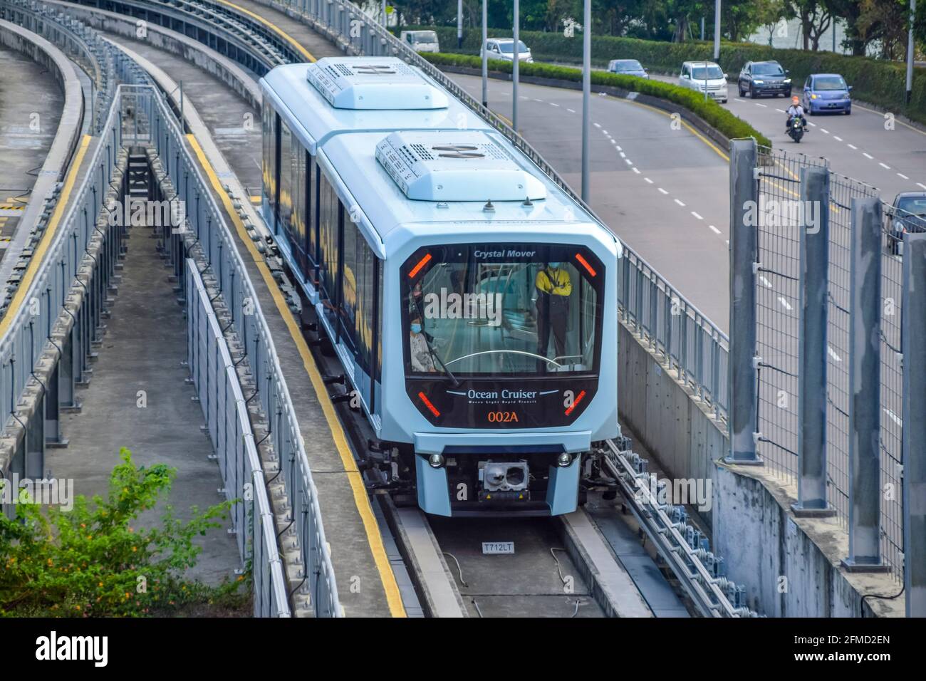 Macau - 2 April 2021: Macau Light Rapid Transit (MLRT) Taipa Line.The ...