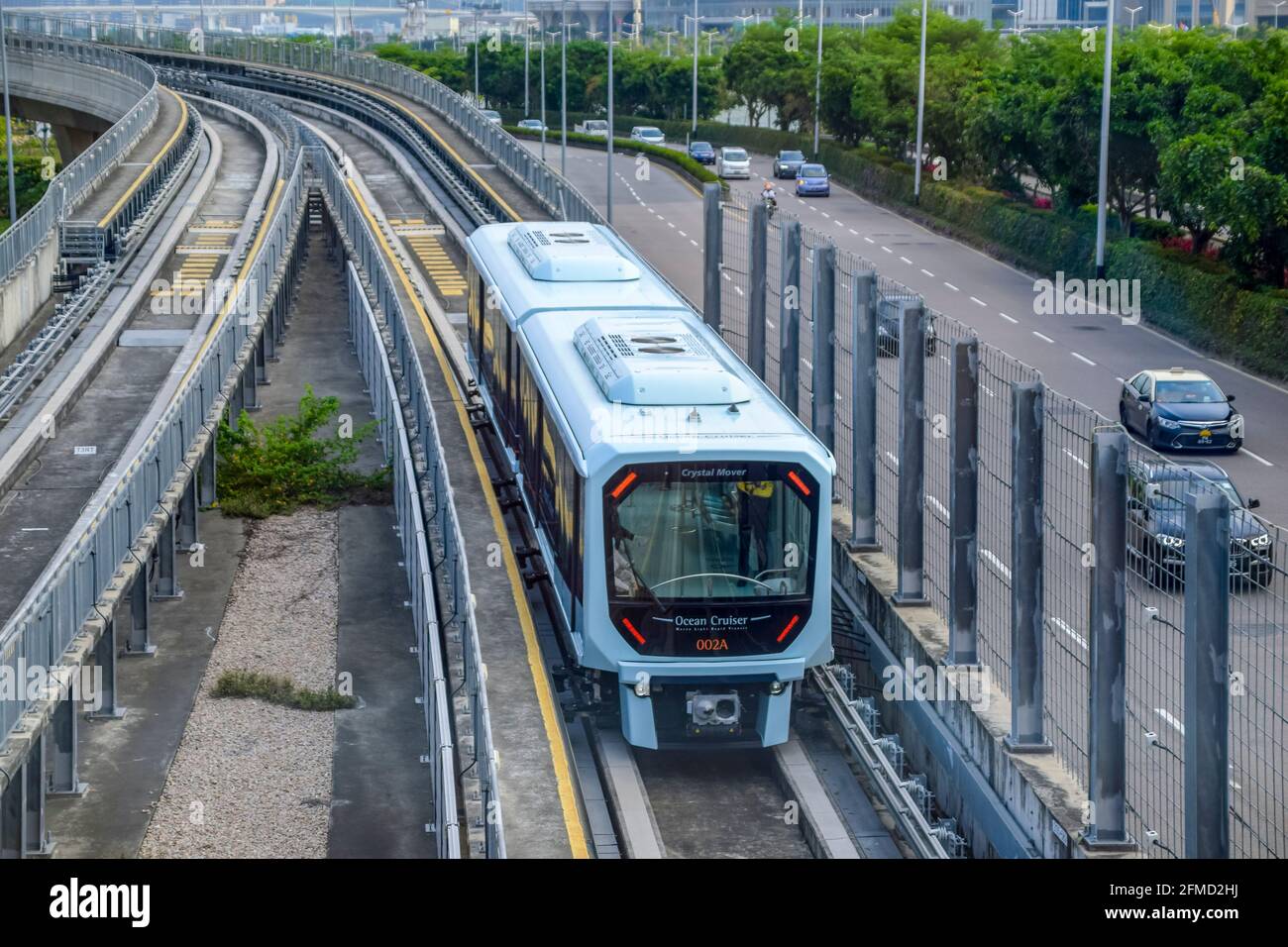 Macau - 2 April 2021: Macau Light Rapid Transit (MLRT) Taipa Line.The ...