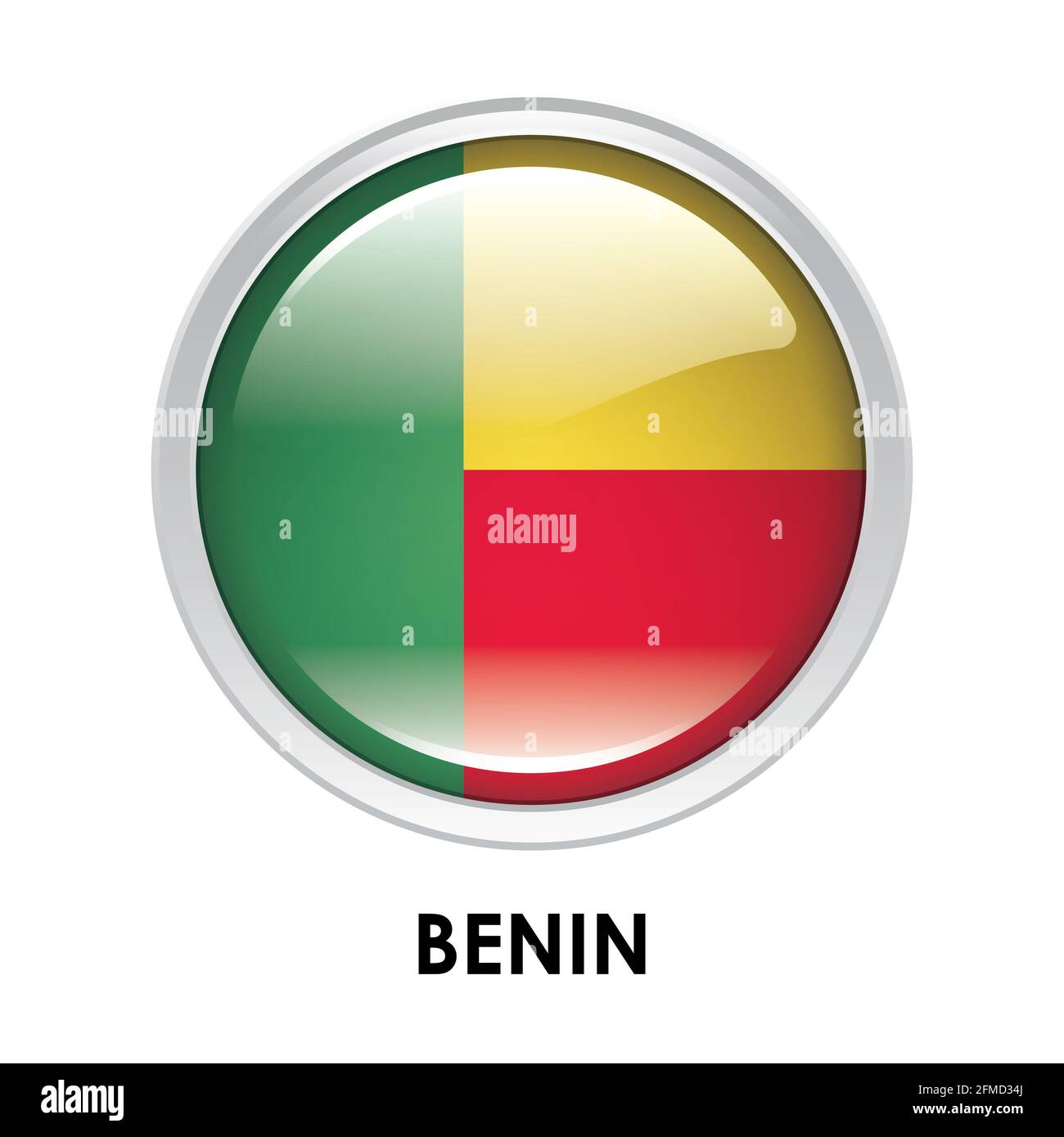 Round flag of Benin Stock Photo - Alamy