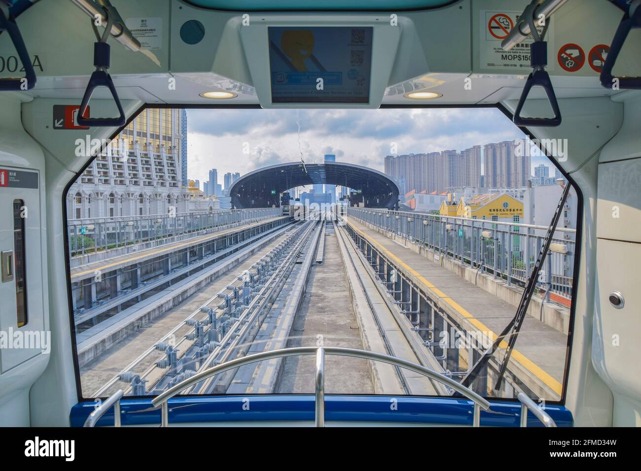 Macau - 2 April 2021: Macau Light Rapid Transit (MLRT) Taipa Line.The ...