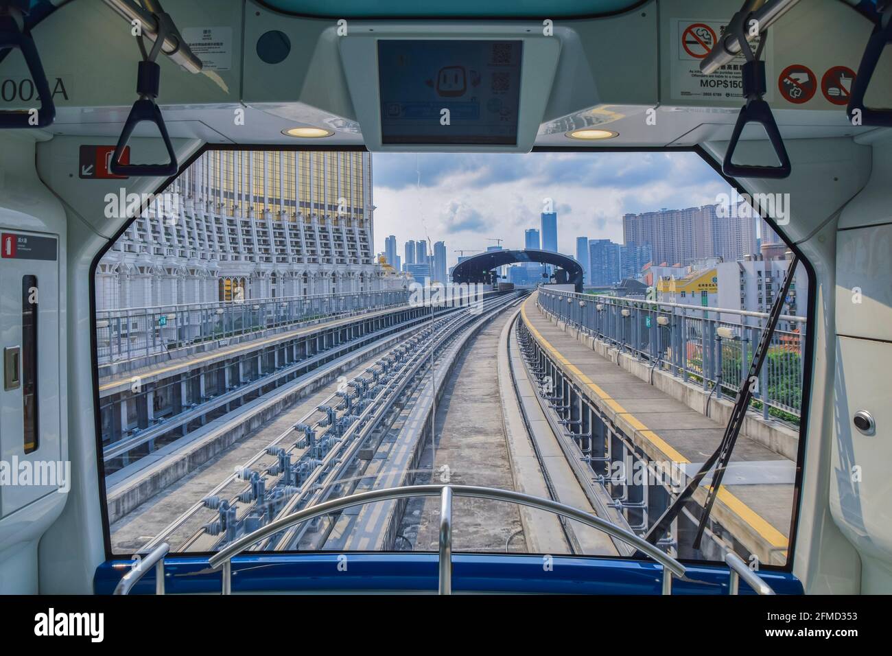 Macau - 2 April 2021: Macau Light Rapid Transit (MLRT) Taipa Line.The ...