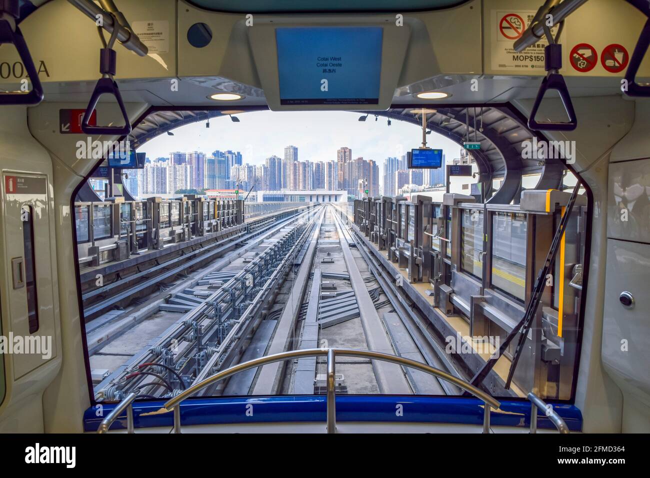 Macau - 2 April 2021: Macau Light Rapid Transit (MLRT) Taipa Line.The ...