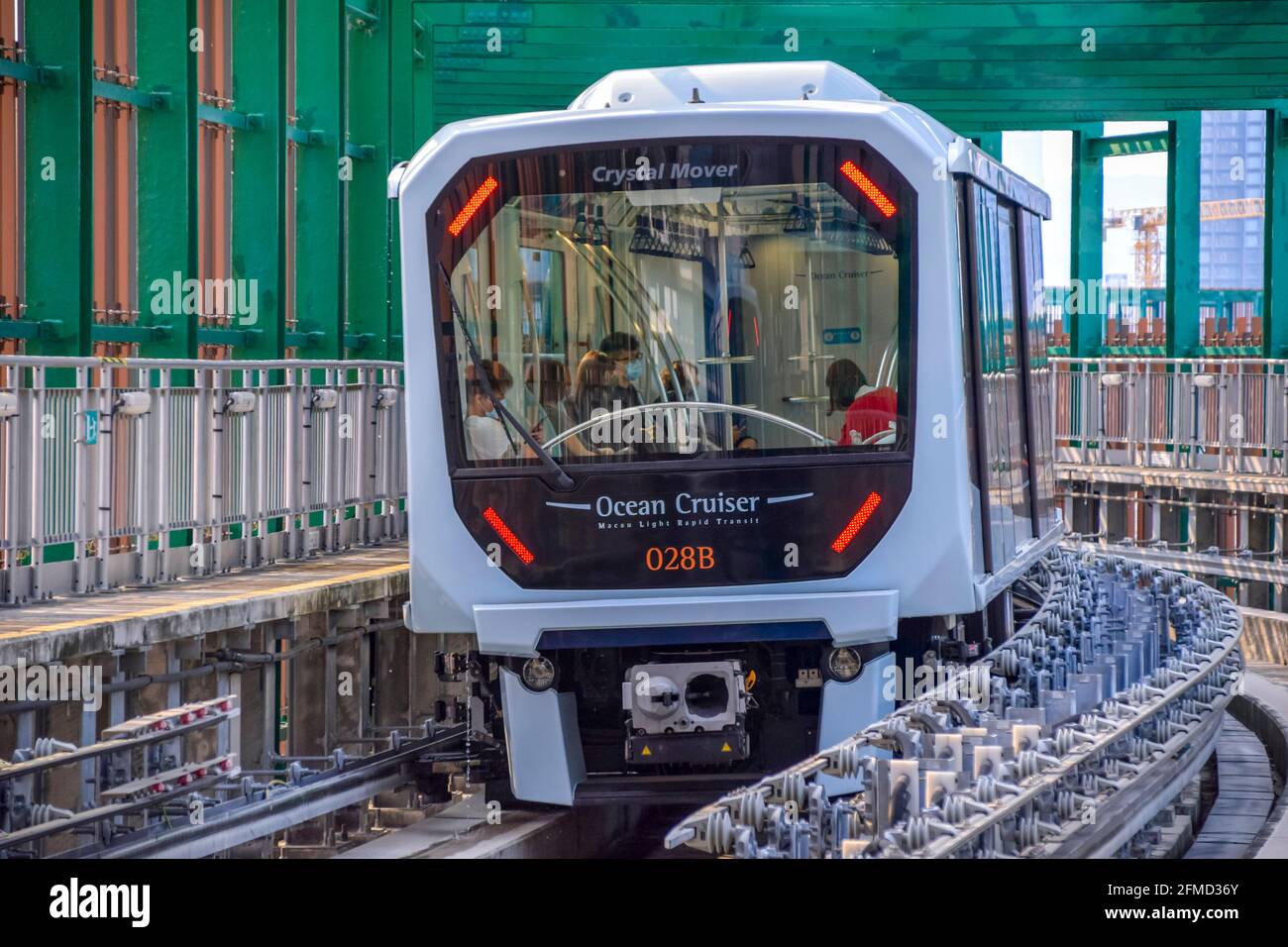 Macau - 2 April 2021: Macau Light Rapid Transit (MLRT) Taipa Line.The ...