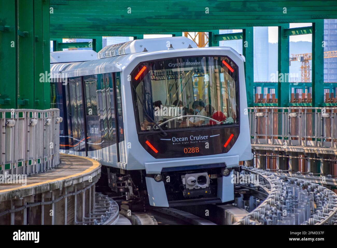 Macau - 2 April 2021: Macau Light Rapid Transit (MLRT) Taipa Line.The ...