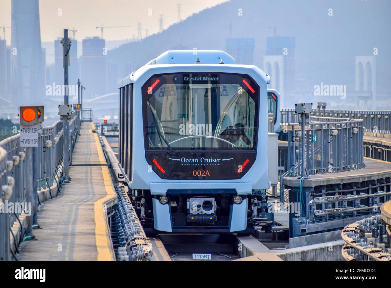 Macau - 2 April 2021: Macau Light Rapid Transit (MLRT) Taipa Line.The ...