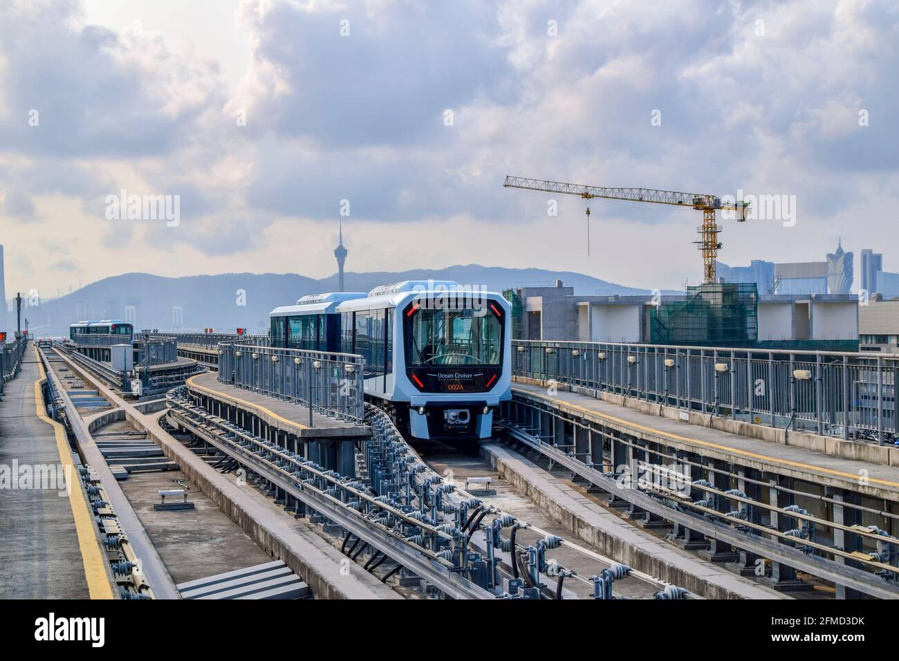Macau - 2 April 2021: Macau Light Rapid Transit (MLRT) Taipa Line.The ...