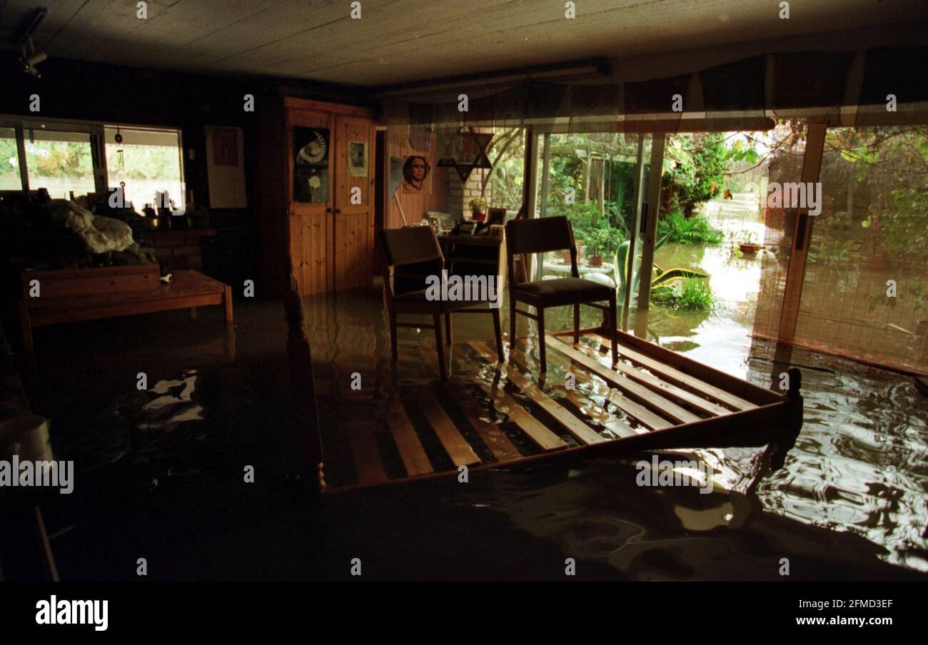 Rolf Harris home flooded with beds floating in 3 foot of water Stock ...