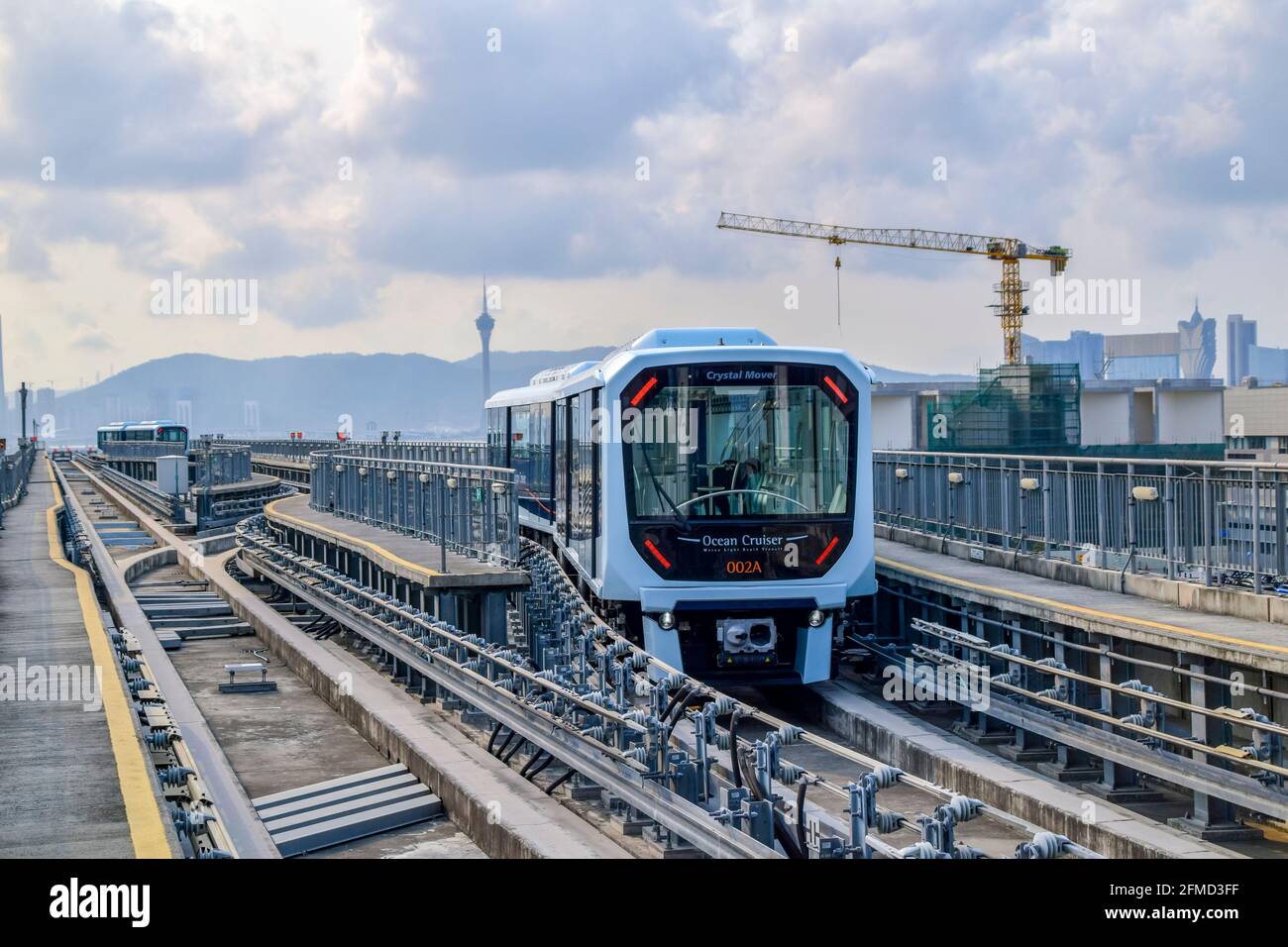 Macau - 2 April 2021: Macau Light Rapid Transit (MLRT) Taipa Line.The ...