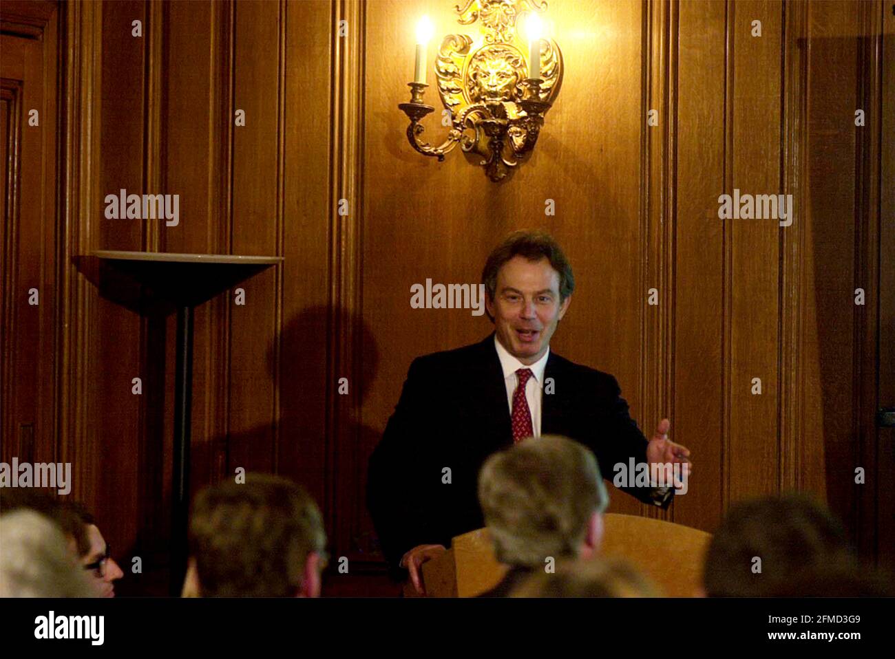Tony Blair speaking before the last of the millenium lectures given at ...