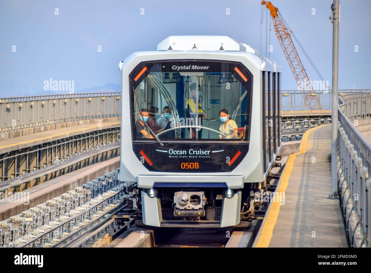 Macau - 2 April 2021: Macau Light Rapid Transit (MLRT) Taipa Line.The ...