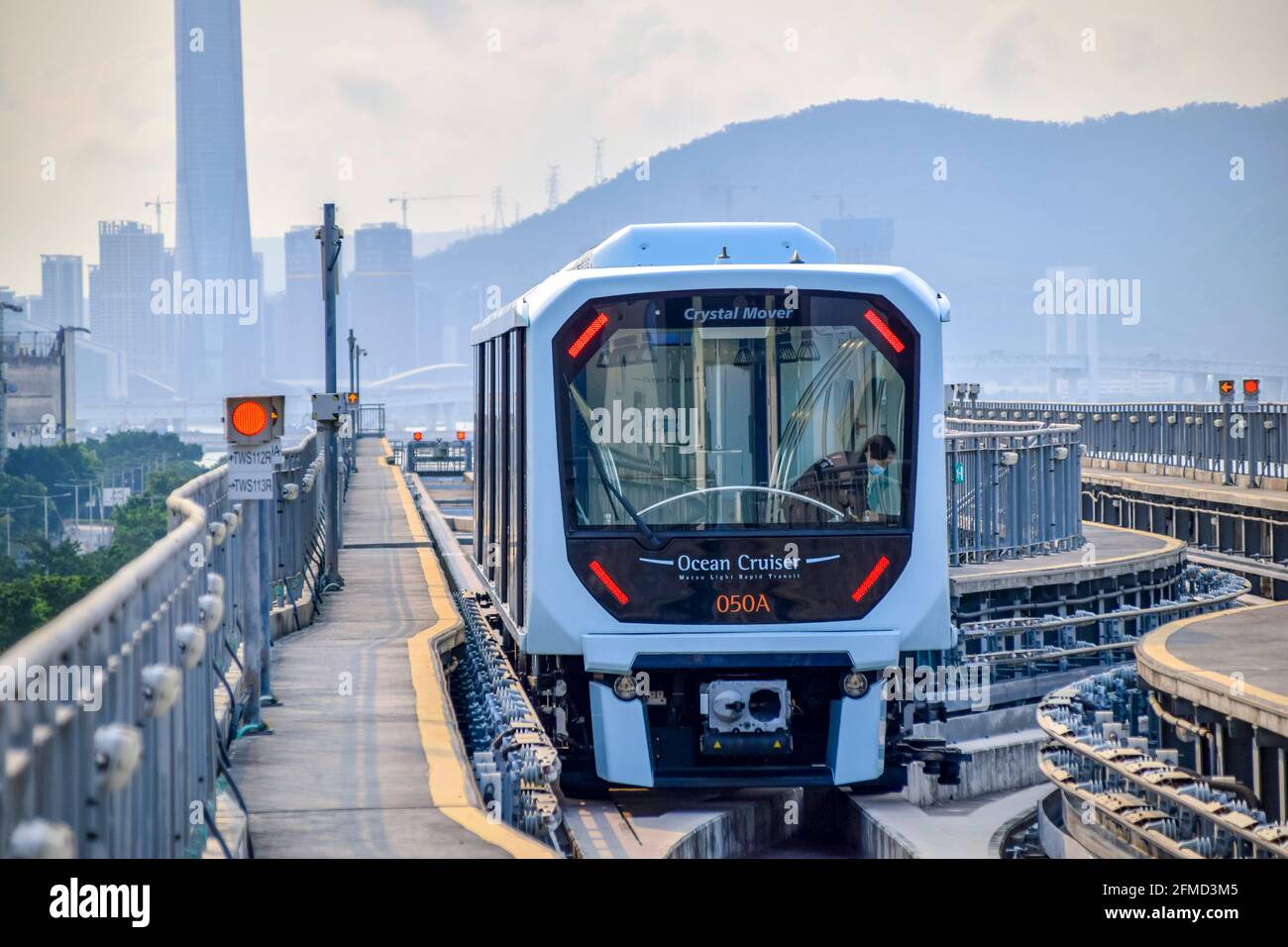 Macau - 2 April 2021: Macau Light Rapid Transit (MLRT) Taipa Line.The ...