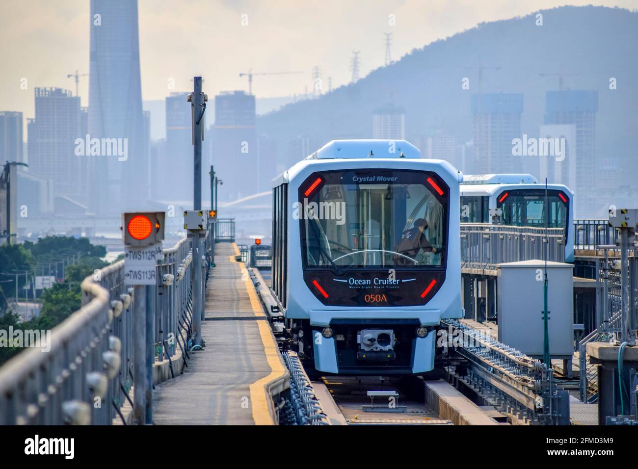 Macau - 2 April 2021: Macau Light Rapid Transit (MLRT) Taipa Line.The ...