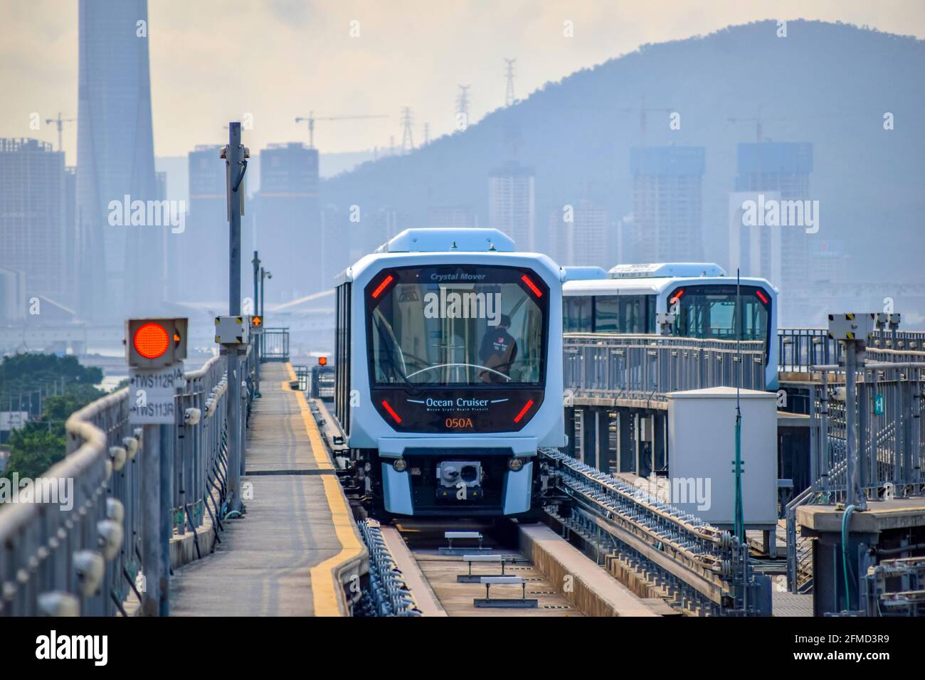 Macau - 2 April 2021: Macau Light Rapid Transit (MLRT) Taipa Line.The ...