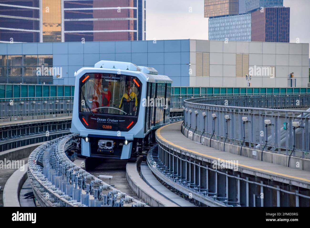 Macau - 2 April 2021: Macau Light Rapid Transit (MLRT) Taipa Line.The ...