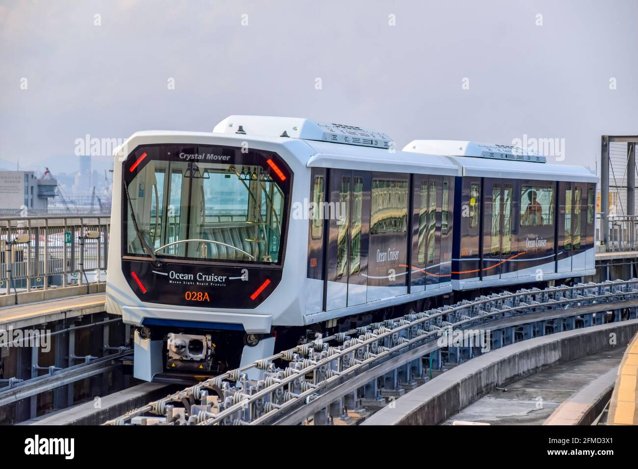 Macau - 2 April 2021: Macau Light Rapid Transit (MLRT) Taipa Line.The ...